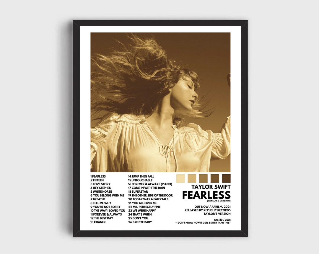 Taylor Swift Fearless taylor's Version Poster, Digital Poster, Music ...