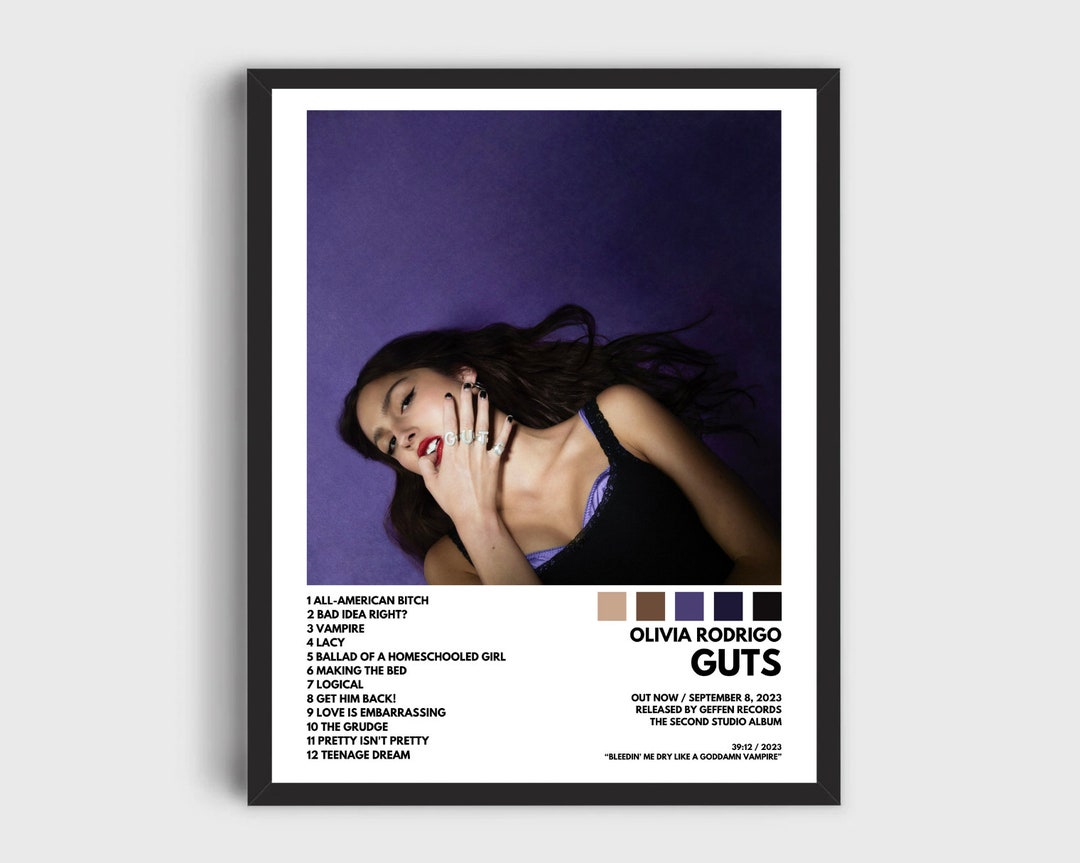 Olivia Rodrigo GUTS Poster, Digital Poster, Music Poster, Olivia ...