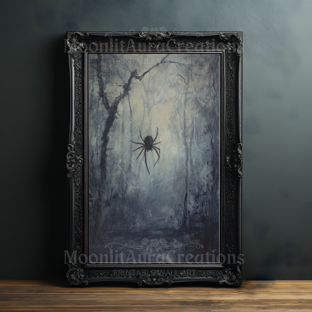 Mystical Spider in Enchanted Forest Print | Gothic Wall Art | Dark ...