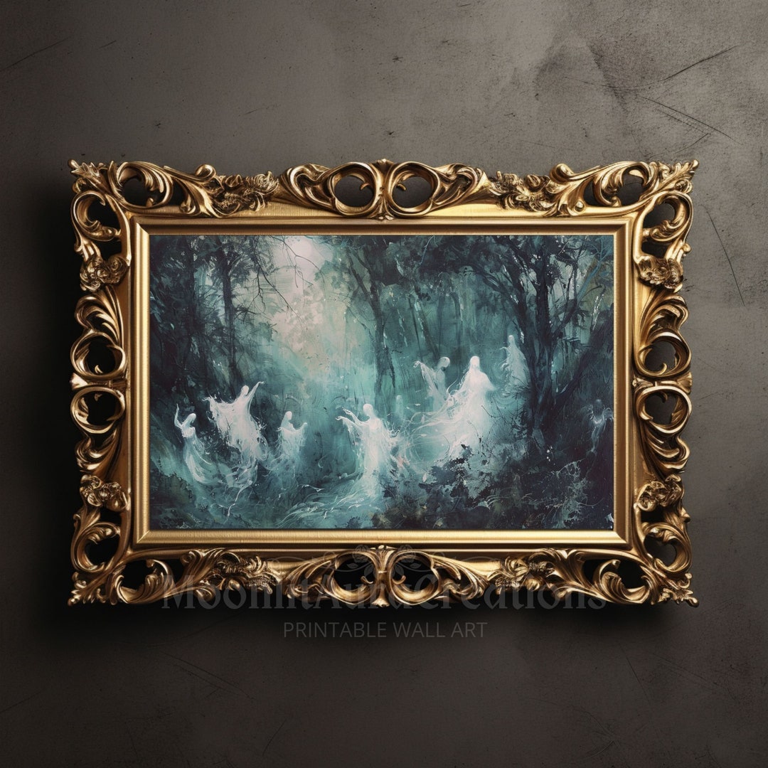 Mystical Ghosts in Enchanted Forest Digital Print | Gothic Wall Art ...