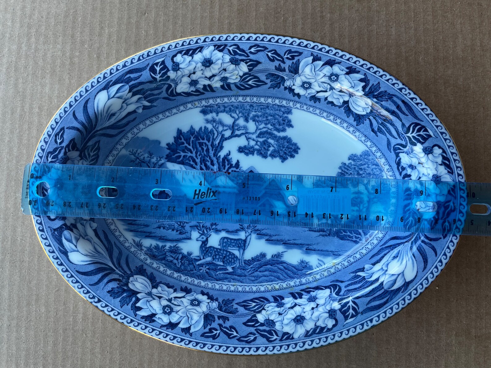 Rare Wedgwood fallow Deer 10 Oval Veggie Bowl Blue W/ Gold Trim - Etsy