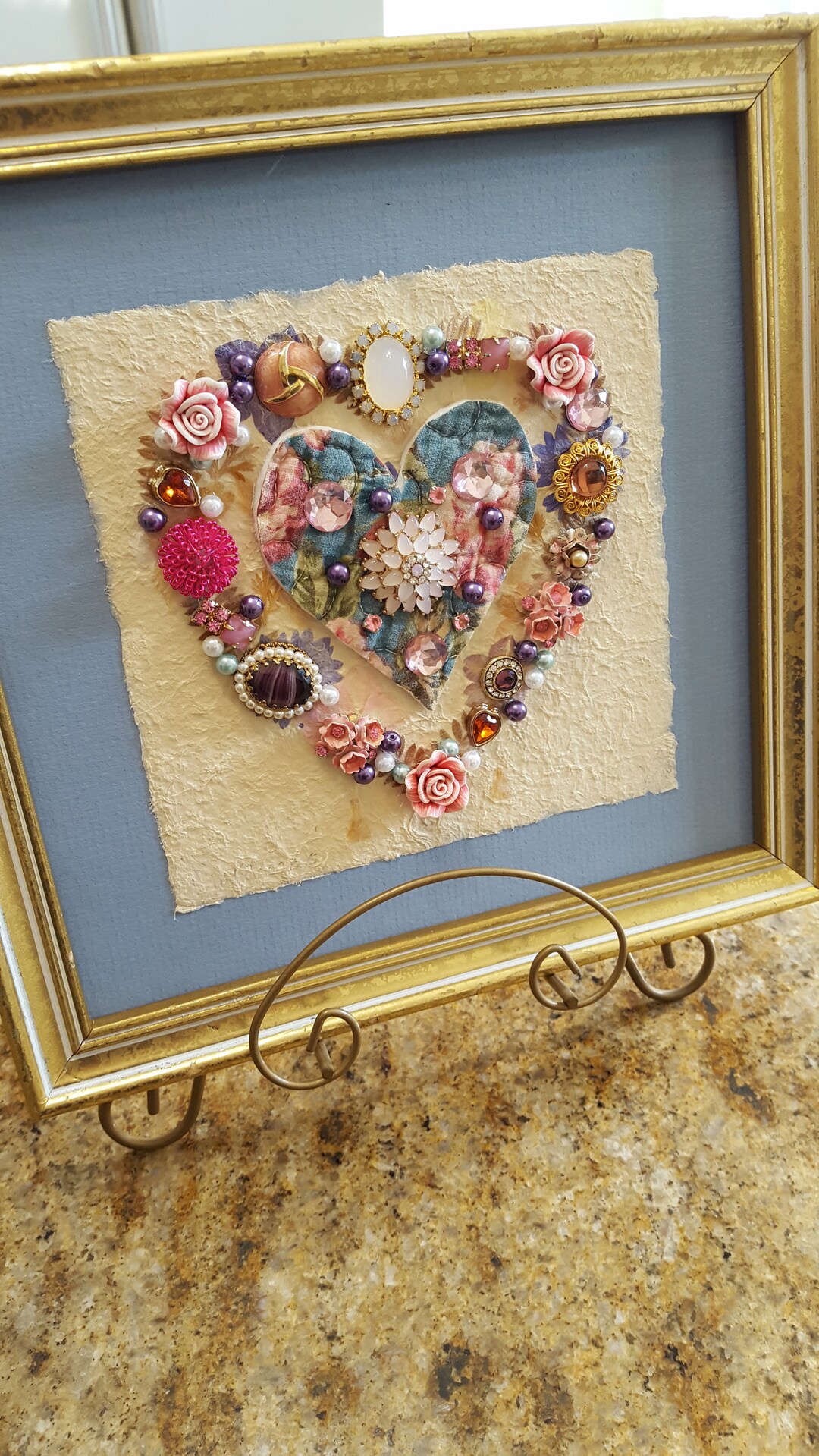 Hearts Jewelry Artwork Framed Vintage and Custom Jewelry Picture Frame ...