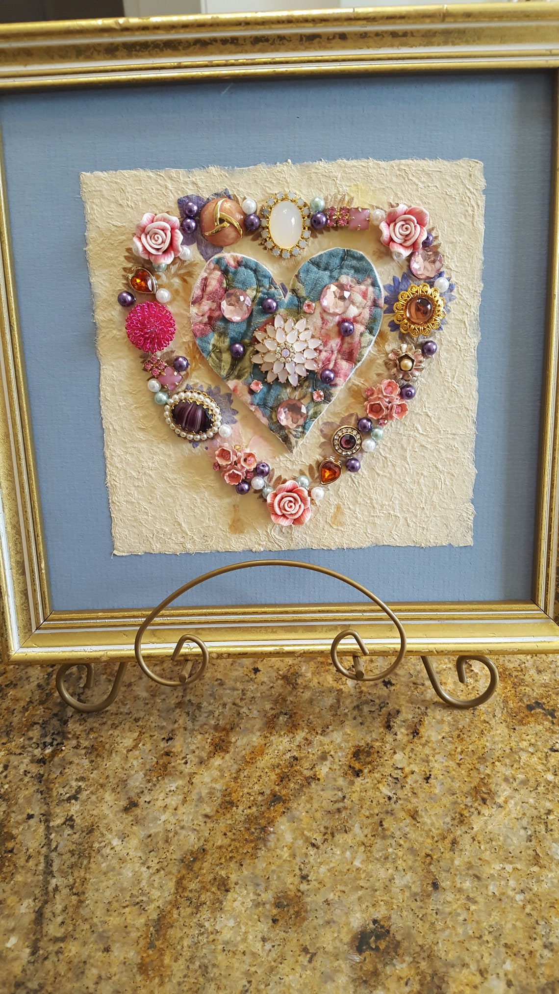 Hearts Jewelry Artwork Framed Vintage and Custom Jewelry Picture Frame ...
