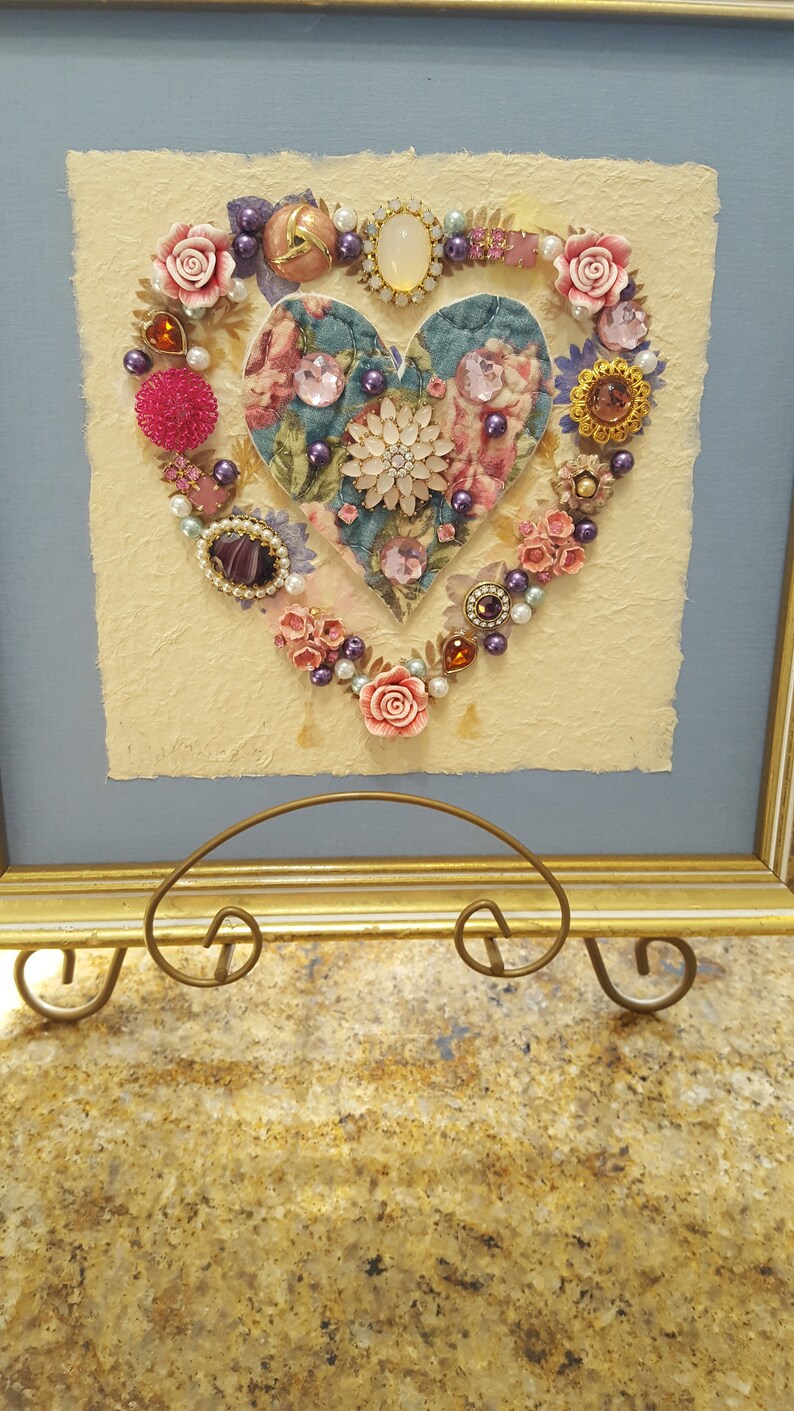 Hearts Jewelry Artwork Framed Vintage and Custom Jewelry Picture Frame ...
