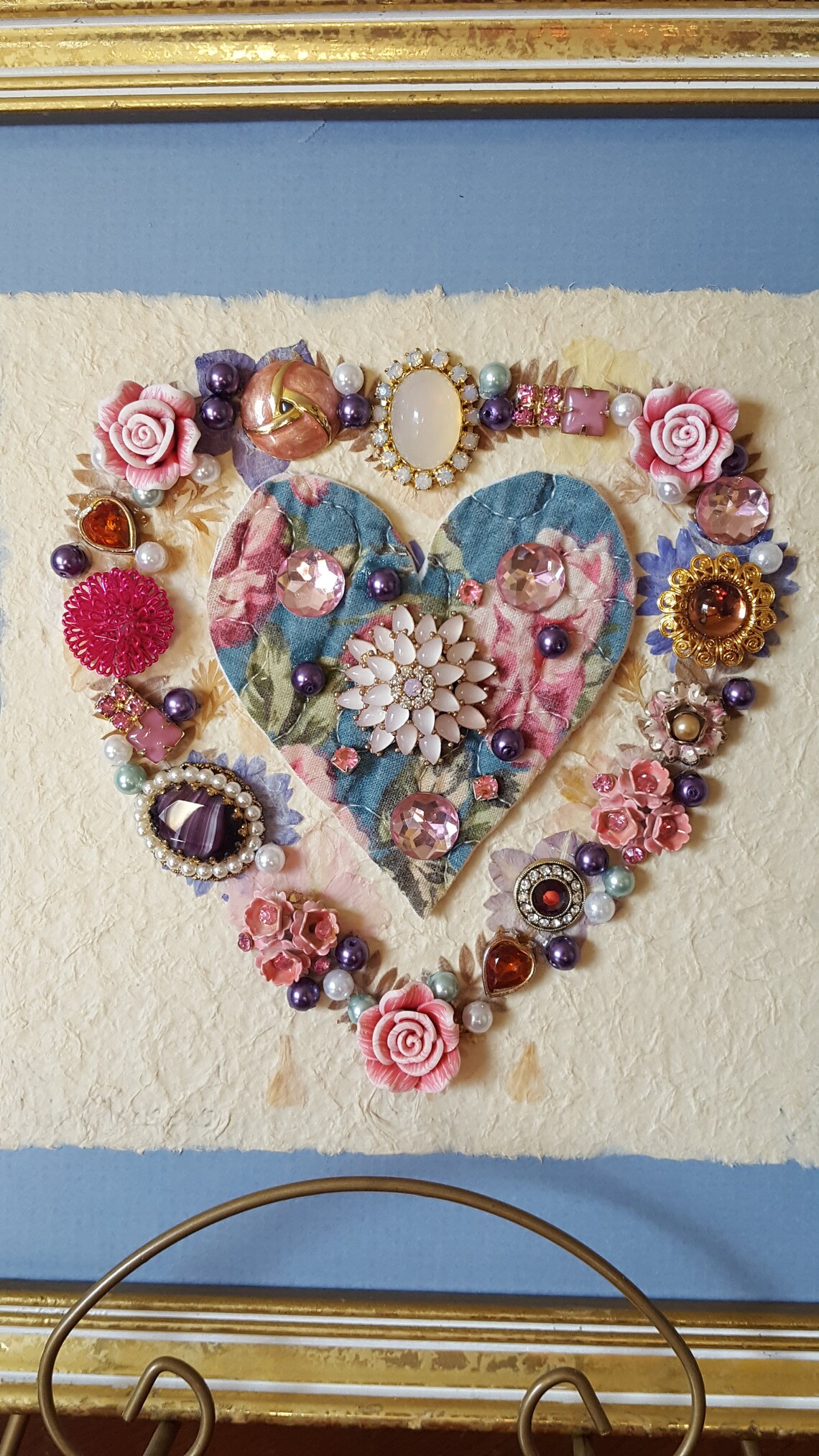 Hearts Jewelry Artwork Framed Vintage and Custom Jewelry Picture Frame ...