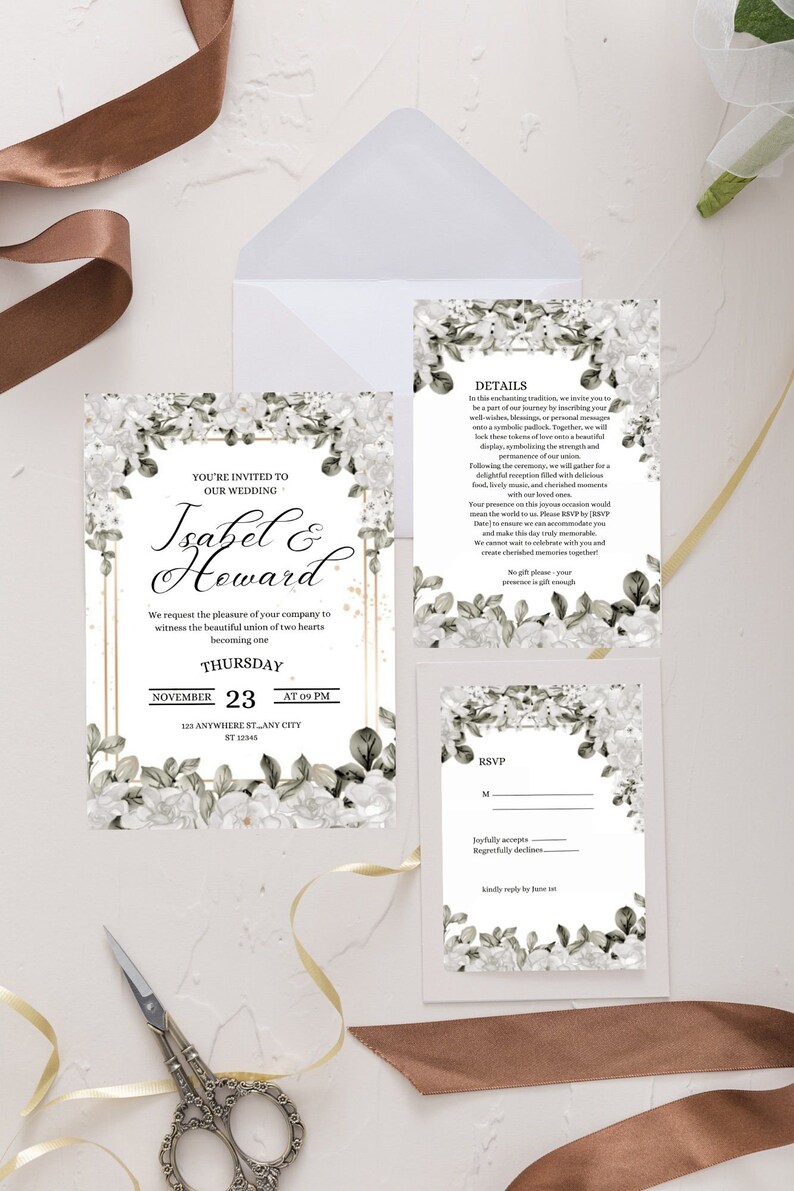 Elegance, Stylish Invitations for Your Special Day, Editable, INSTANT ...