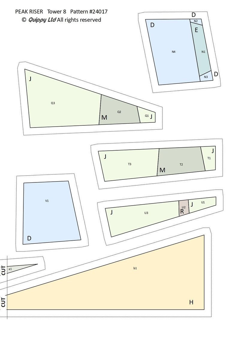Peak Riser FPP Quilt Pattern: Wonky Towers #8 (PDF) - Etsy
