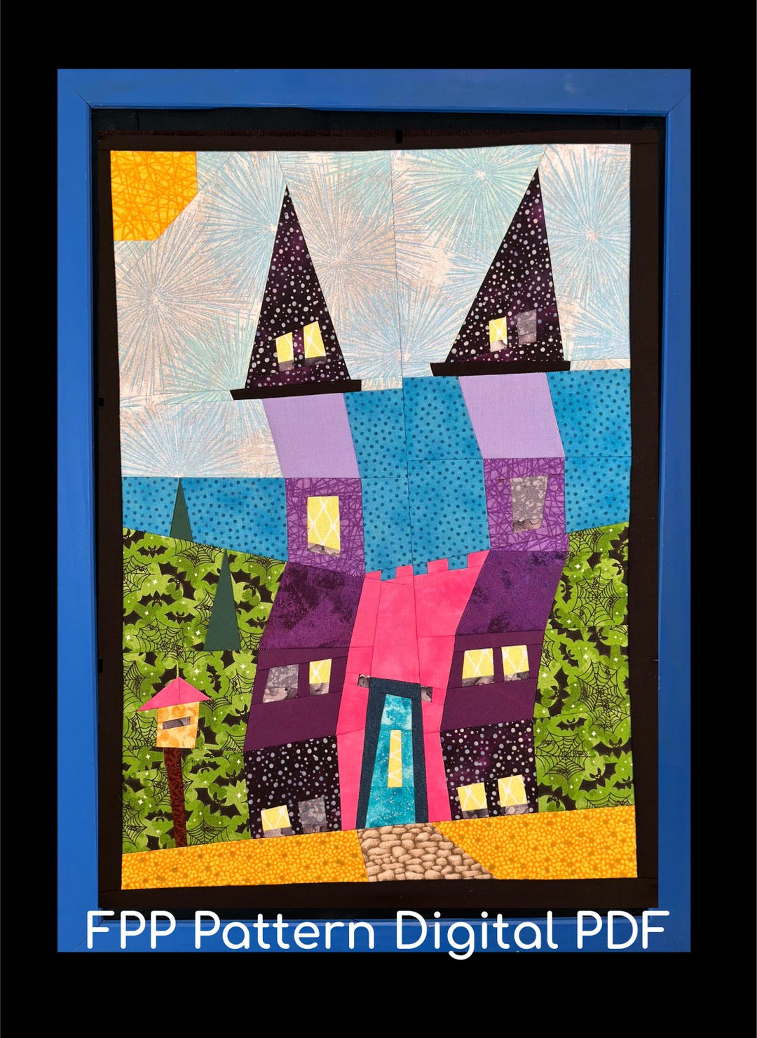 FPP Hovering Heigh Scrap Quilt FPP Pattern: Wonky Towers #10 Colorful ...