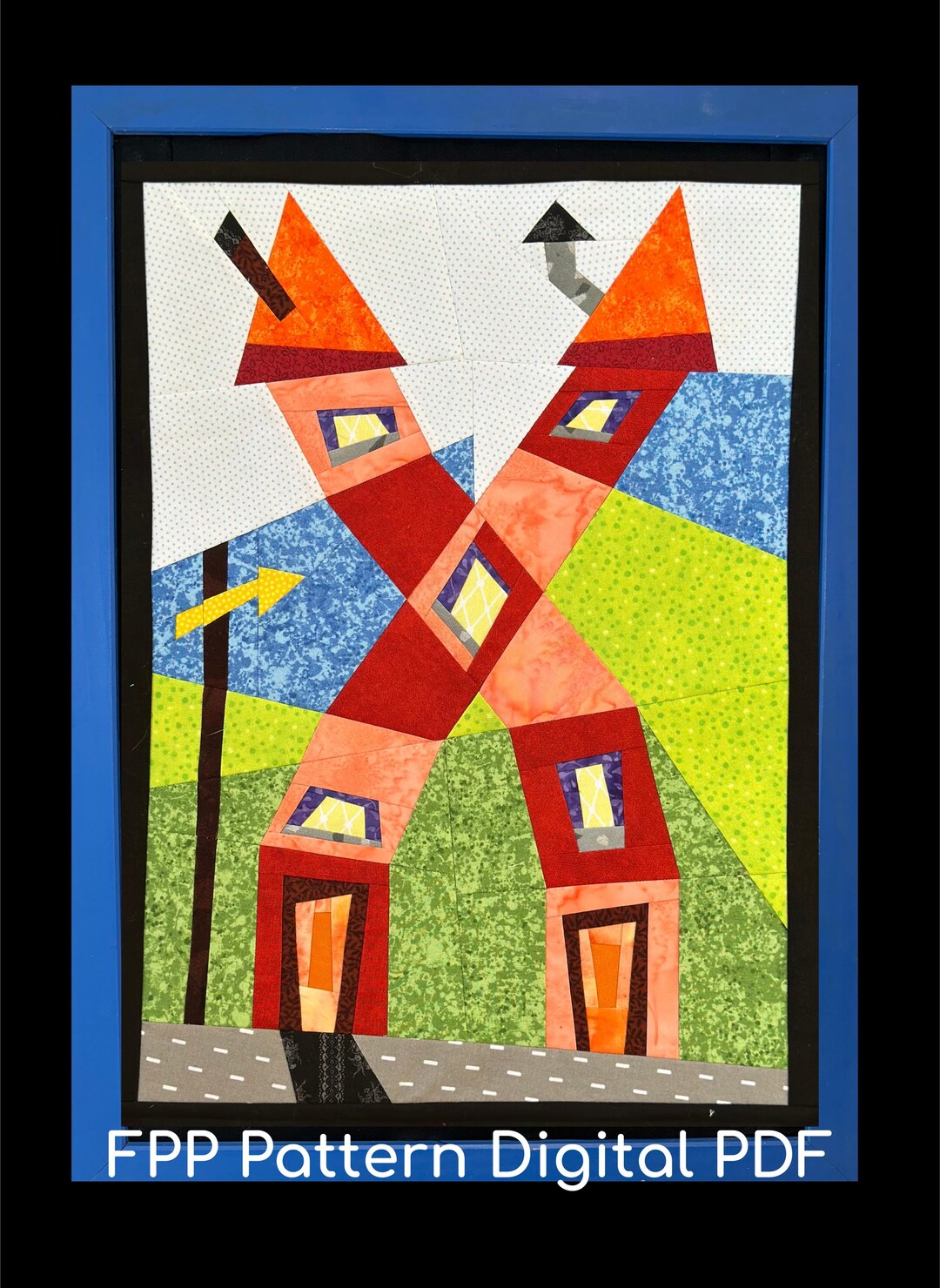 FPP Swirl Overlook Scrap Quilt FPP Pattern: Wonky Towers #2 Colorful ...