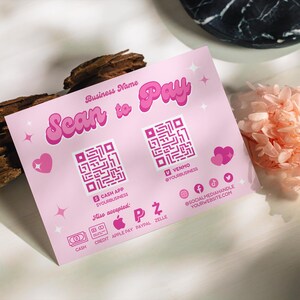 Y2K Scan to Pay QR Code Sign Canva Template, Accepted Payments Vendor ...