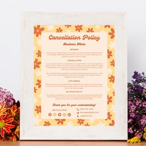 Editable Salon Cancellation Policy Sign Canva Template, Boho DIY ...