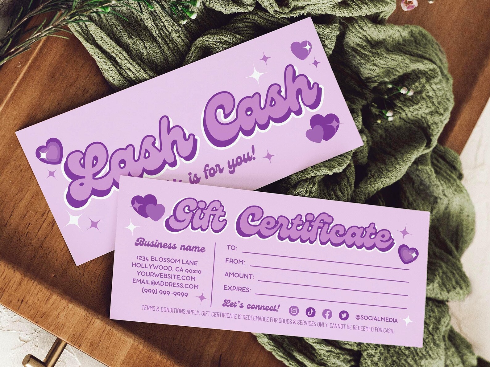 Lash Cash Gift Certificate Canva Template, DIY Printable Editable ...