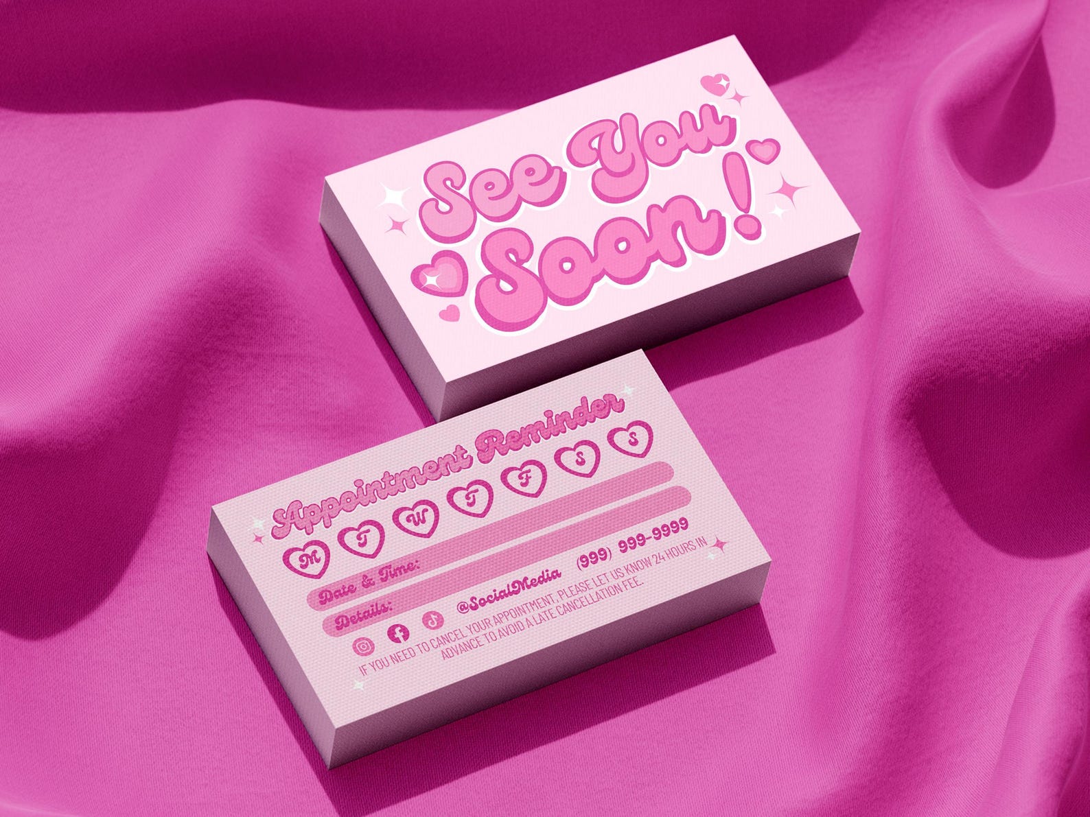Beauty Salon Appointment Reminder Card Canva Template, Y2K DIY ...