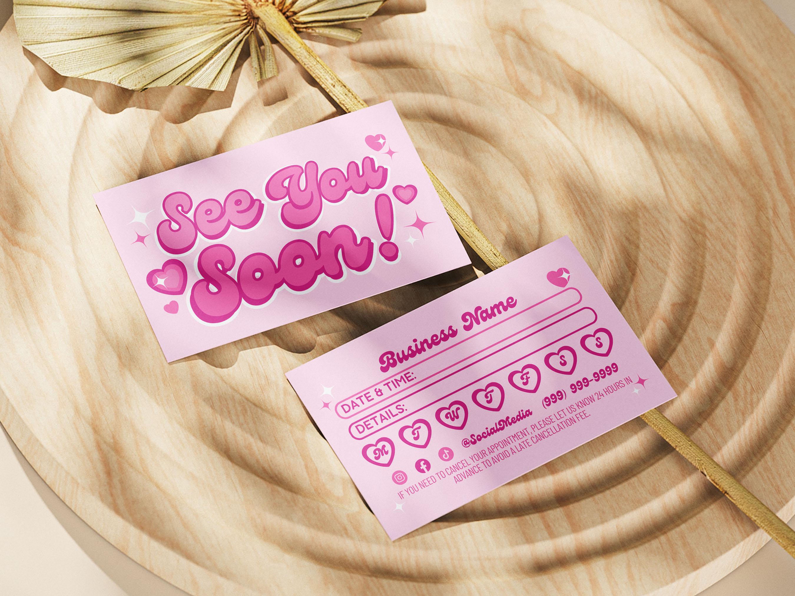 Beauty Salon Appointment Reminder Card Canva Template, Y2K DIY ...