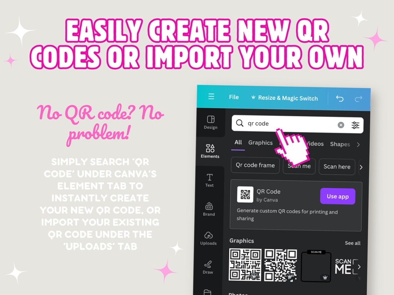 Y2K Scan to Pay QR Code Sign Canva Template, Editable Small Business ...