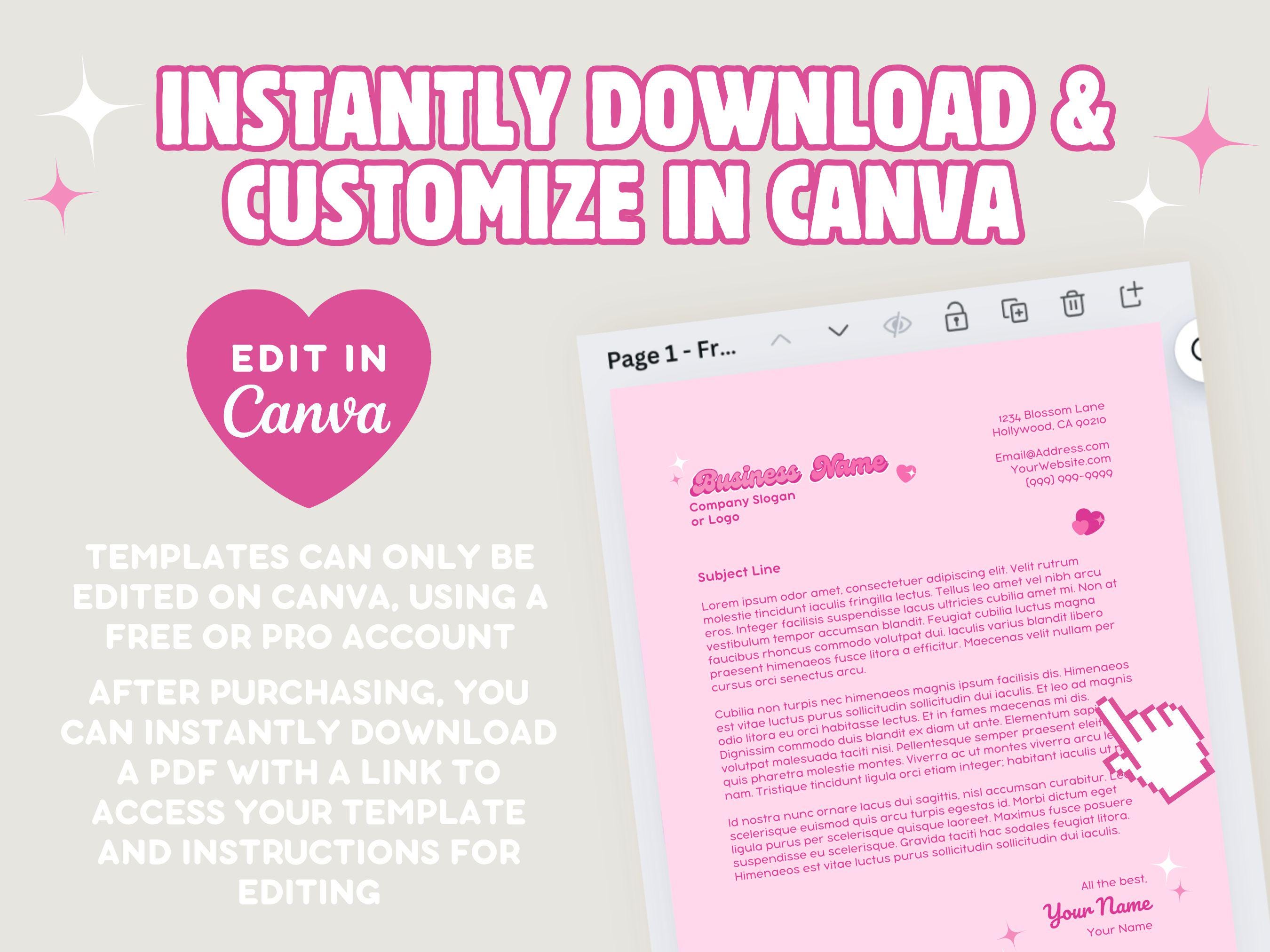 Business Letterhead Canva Template, Editable Custom Professional ...