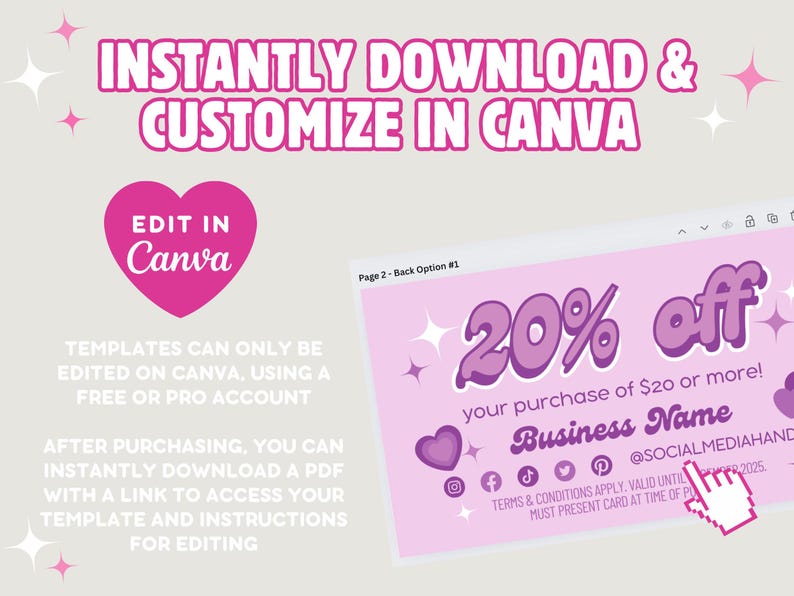 Beauty Salon Coupon Card Canva Template, DIY Printable Editable Hair ...