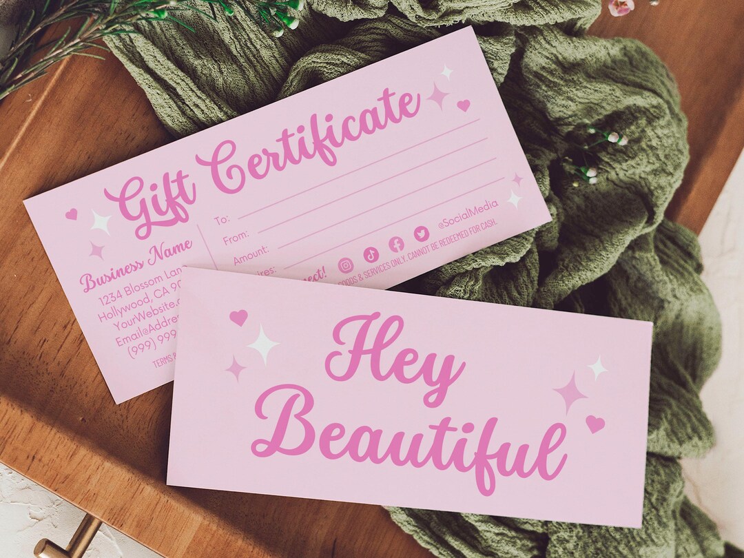 Salon Gift Certificate Canva Template, DIY Editable Promotion Voucher ...