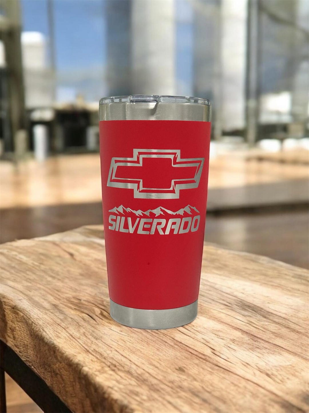 20 Oz Chevy Silverado. Stainless Steel Tumbler Cup With Lid Double Wall ...