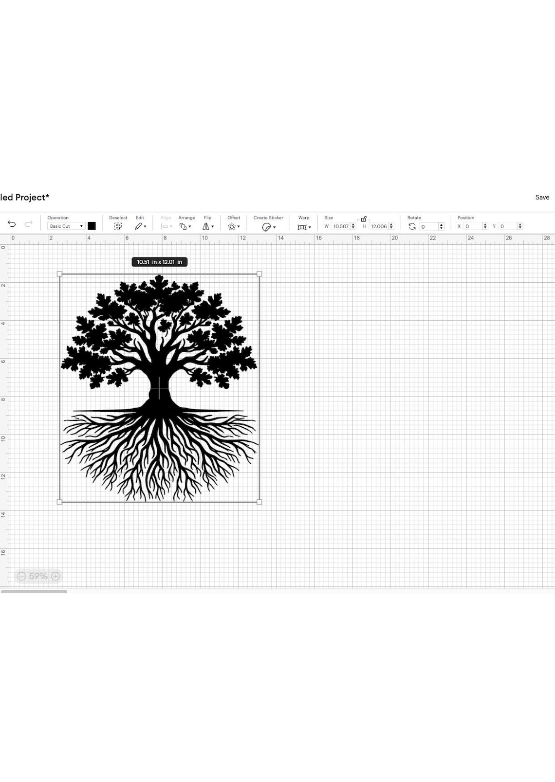 Southern Oak Tree With Roots SVG | Minimalist Southern Charm Clipart ...