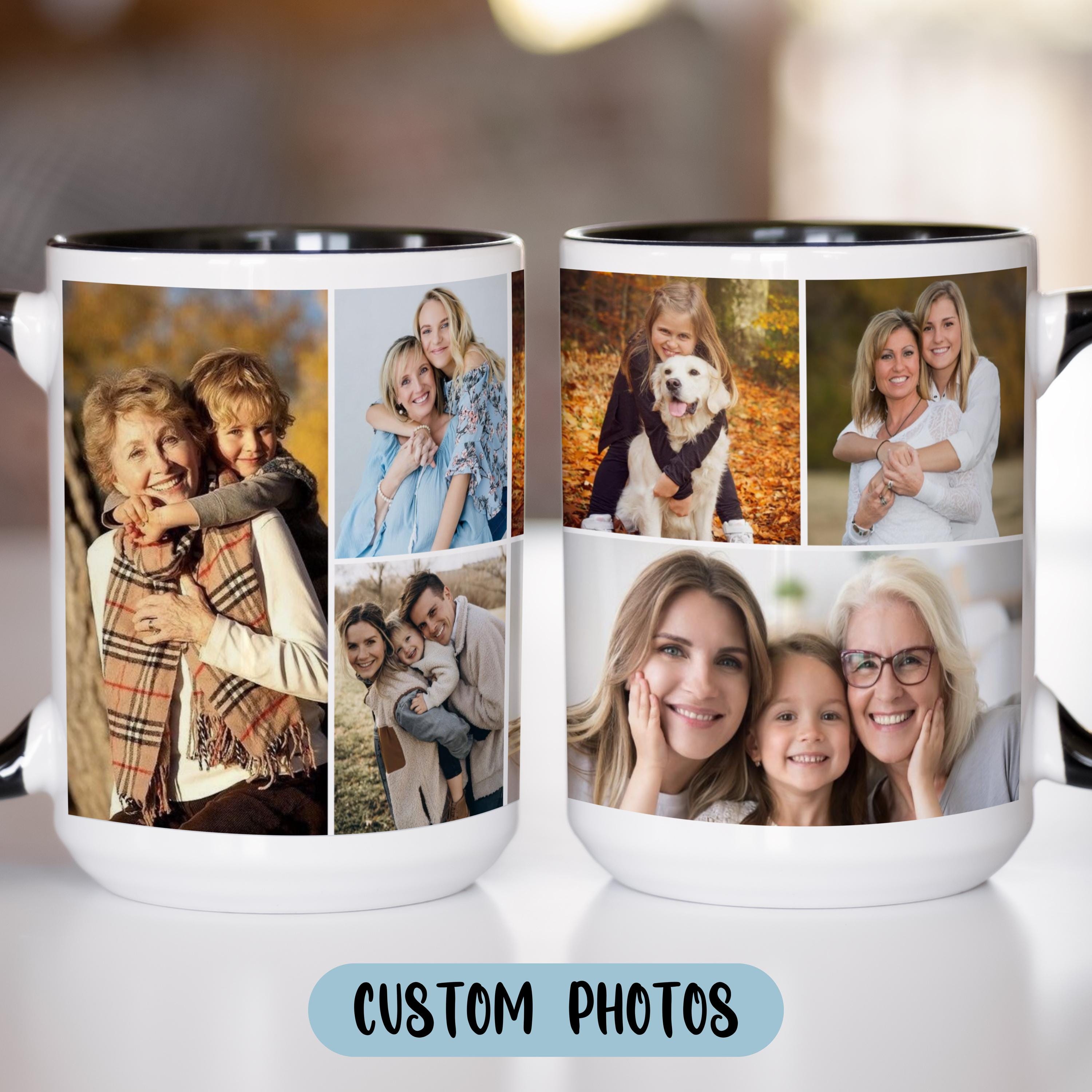 Custom Photo Collage Mug Photo Collage With Text Mug for His or Her ...