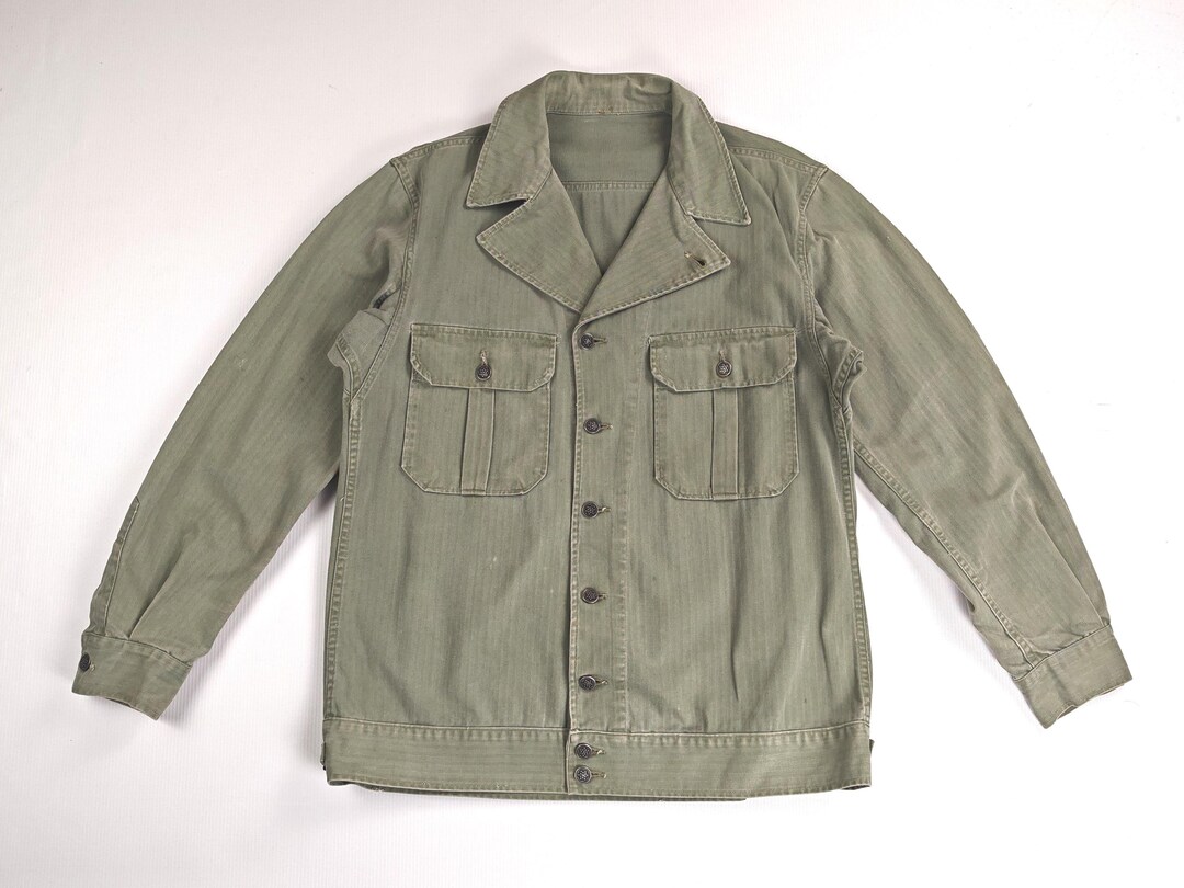 True Vintage 1940s WW2 US Army Herringbone Twill HBT 1st Pattern Jacket ...