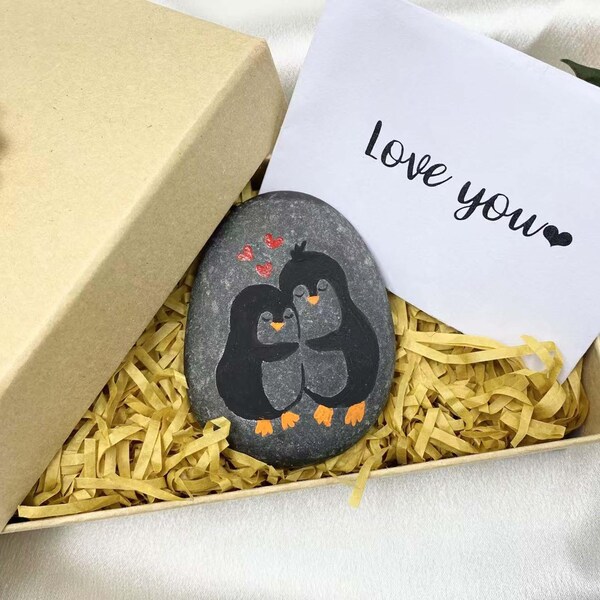 Penguin Stone - Etsy
