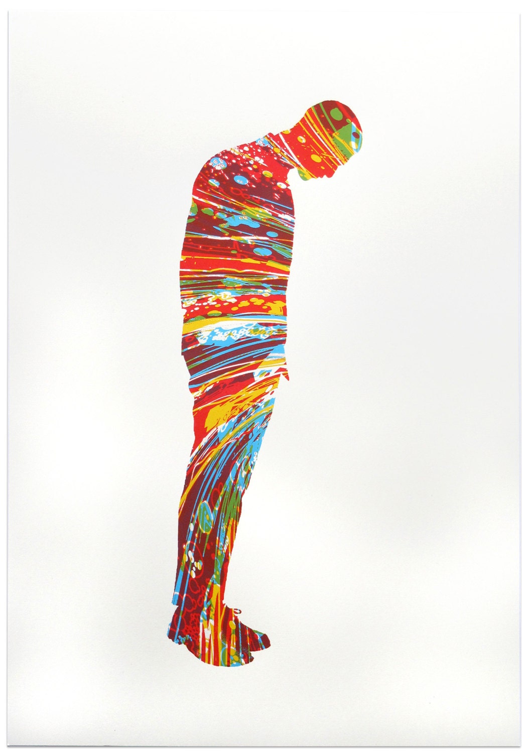 Screen Print Called Psychedelic Man. Handmade Surreal Figure - Etsy