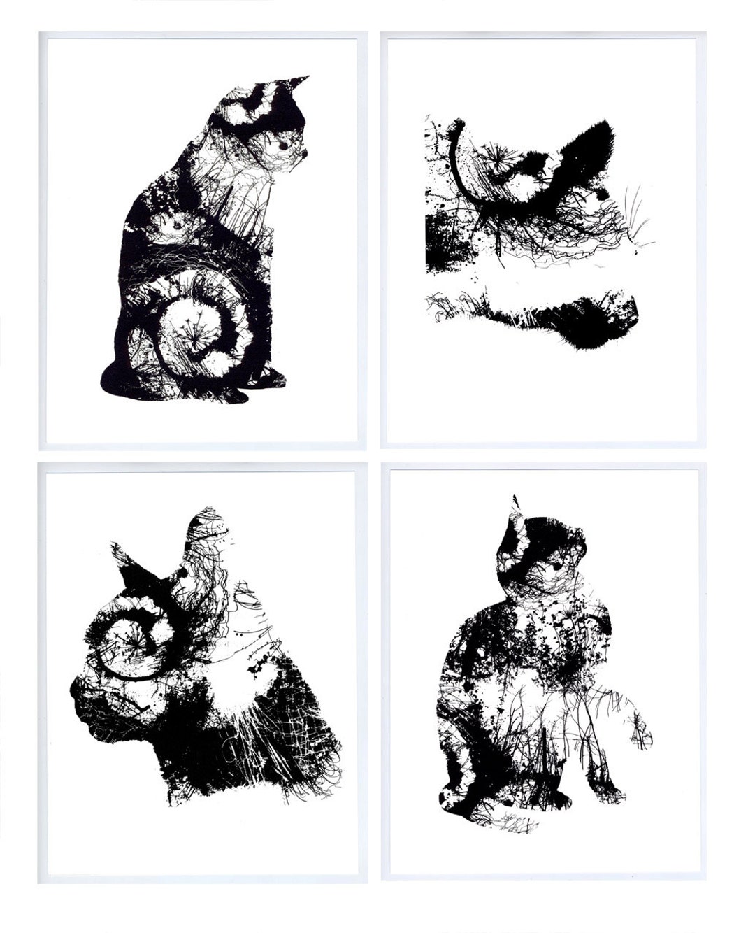Screen Print Called CATS Limited Edition Artwork. Handmade Lucky Nature ...