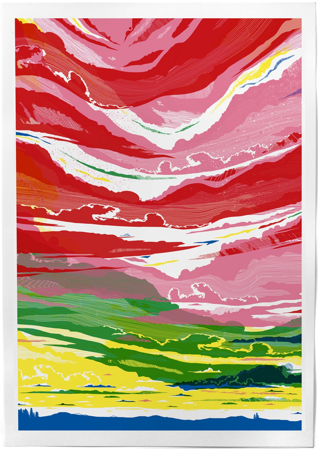 Brilliant Sky Limited Edition Screen Print Landscape - Etsy