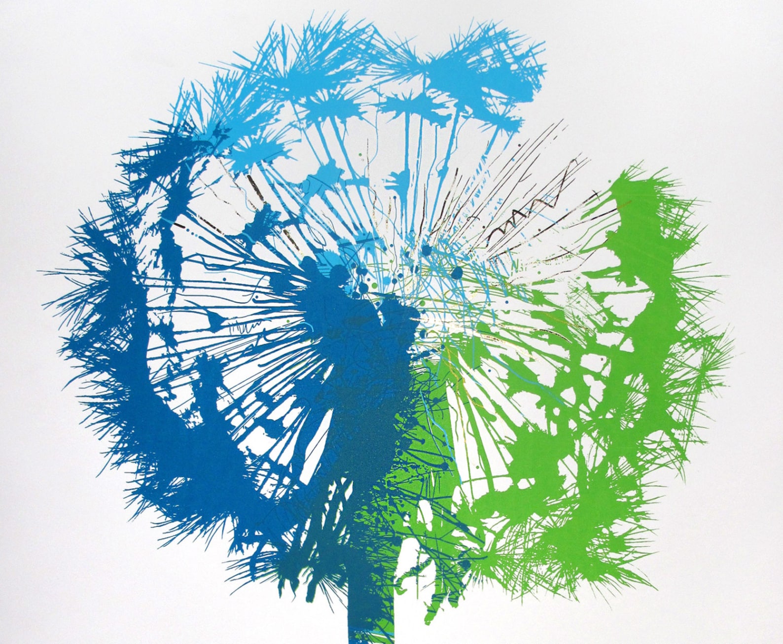 giant-dandelion-gold-foil-limited-edition-print-flower-etsy