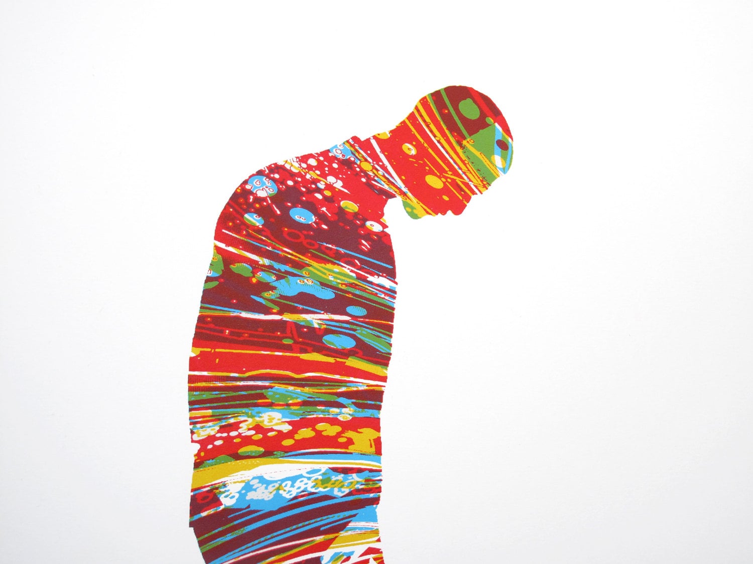 Screen Print Called Psychedelic Man. Handmade Surreal Figure - Etsy