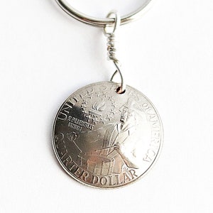 U.S. Bicentennial Quarter Domed Coin Keychain, Key Ring, Commemorative ...