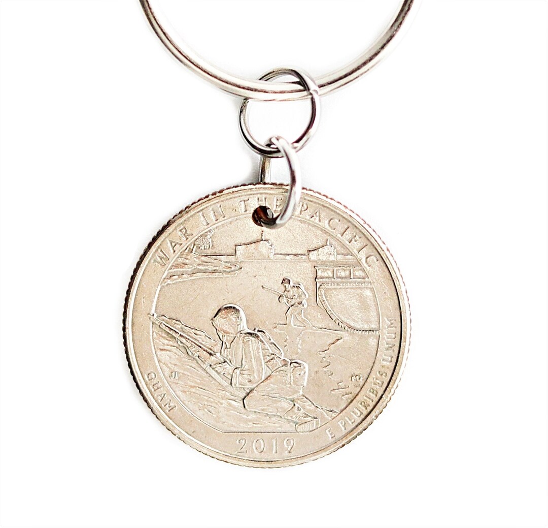 Guam U.S. Quarter Commemorative Coin War in the Pacific Keychain, Key ...