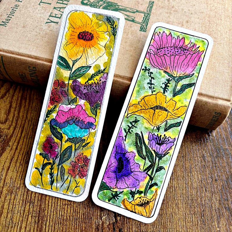 Handpainted Bookmark - Etsy