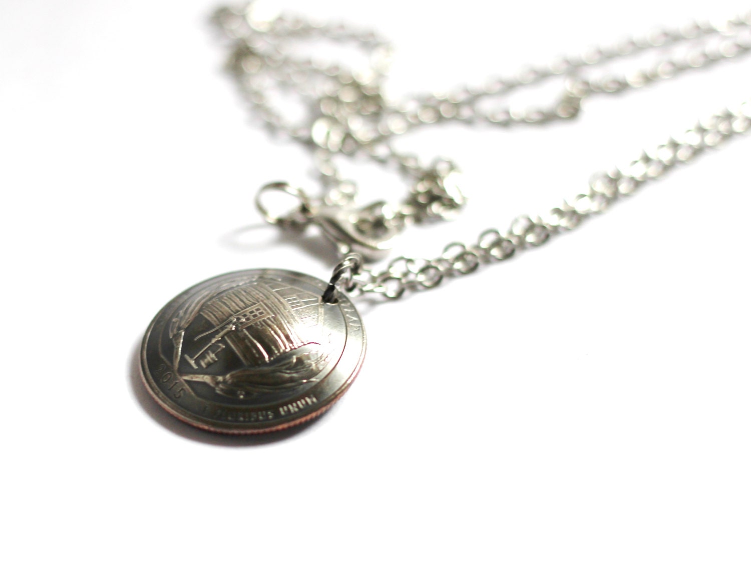 Quarter Coin Necklace U.S. Quarter Dollar Pendant Homestead - Etsy