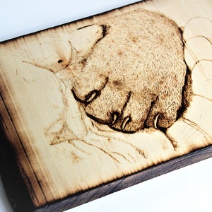 Dog Paw in Hand Wood Burned Original Pyrograpy Art Animal Puppy ...