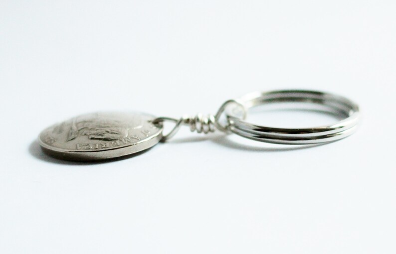 Buffalo Nickel Coin Keychain Modern U.S. Coin Thomas Jefferson Key Ring ...