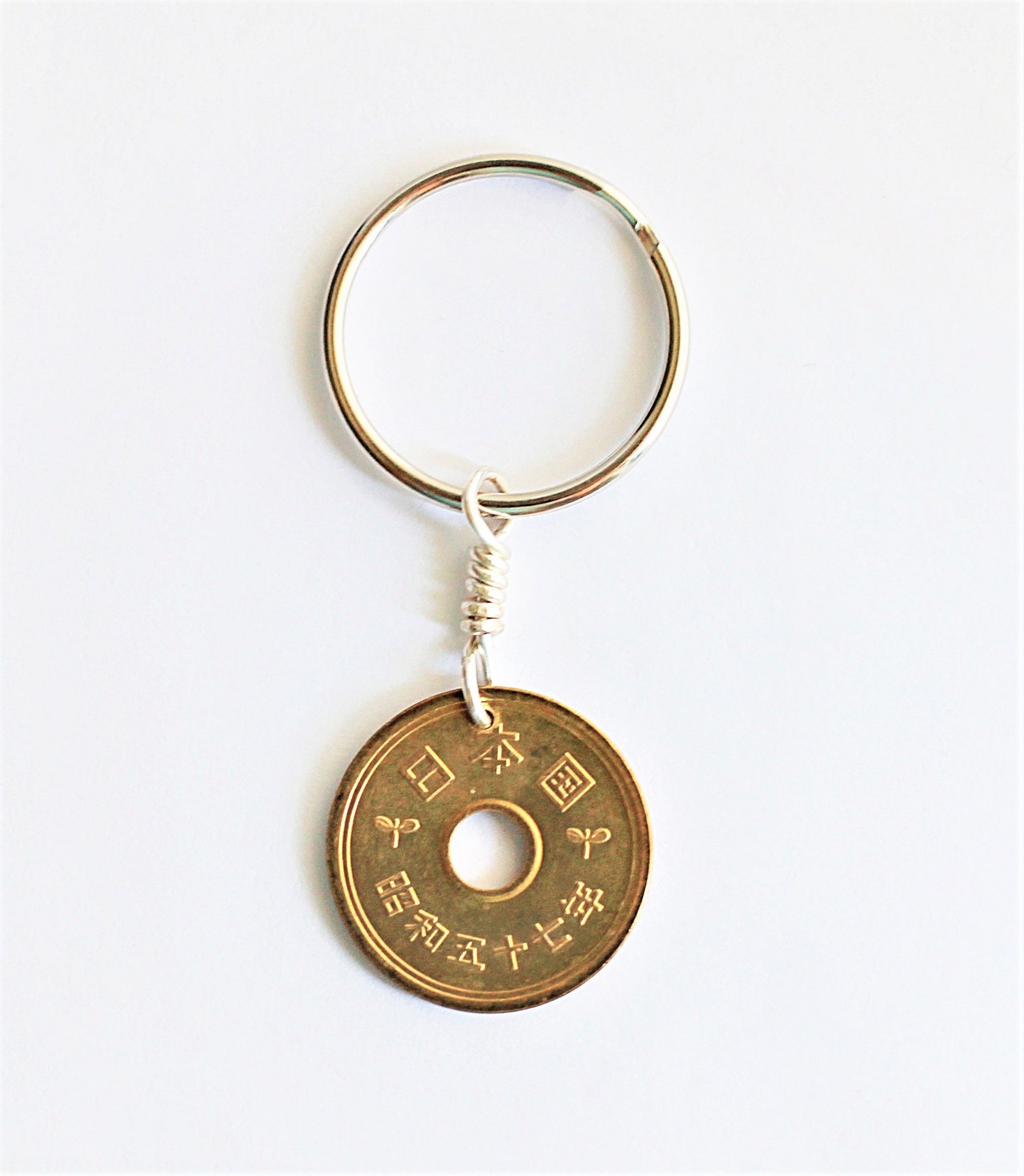 Japanese 5 Yen Keychain Good Luck Coin Keychain Japanese - Etsy