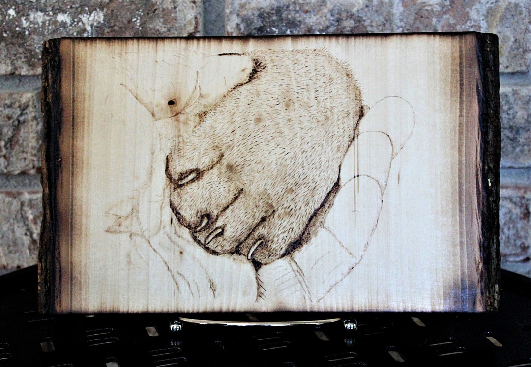 Dog Paw in Hand Wood Burned Original Pyrograpy Art Animal Puppy ...