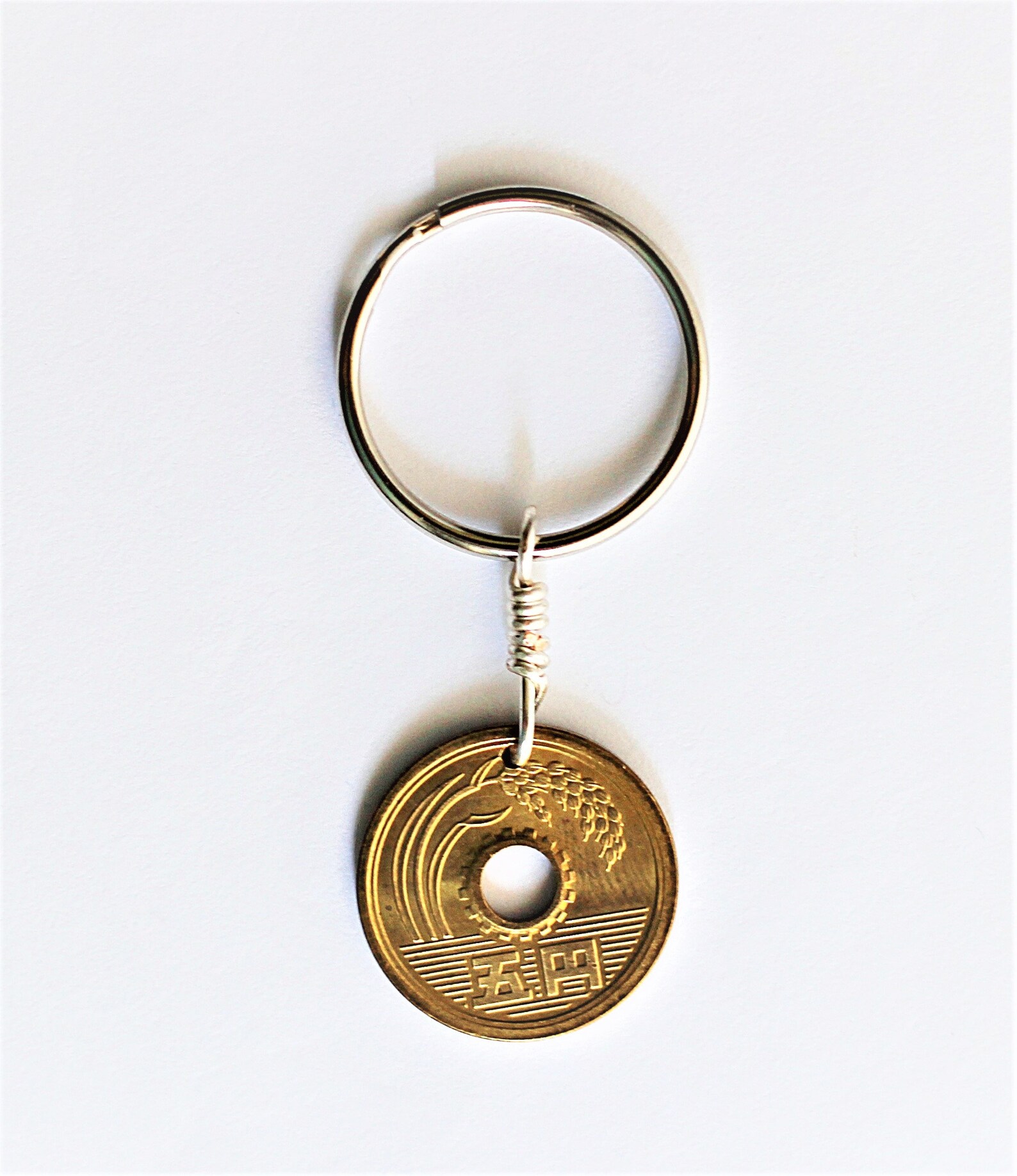 Japanese 5 Yen Keychain Good Luck Coin Keychain Japanese - Etsy