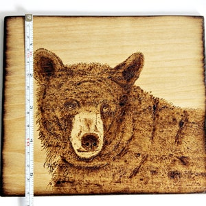 Black Bear Wood Burned Portrait Pyrography Woodburning - Etsy
