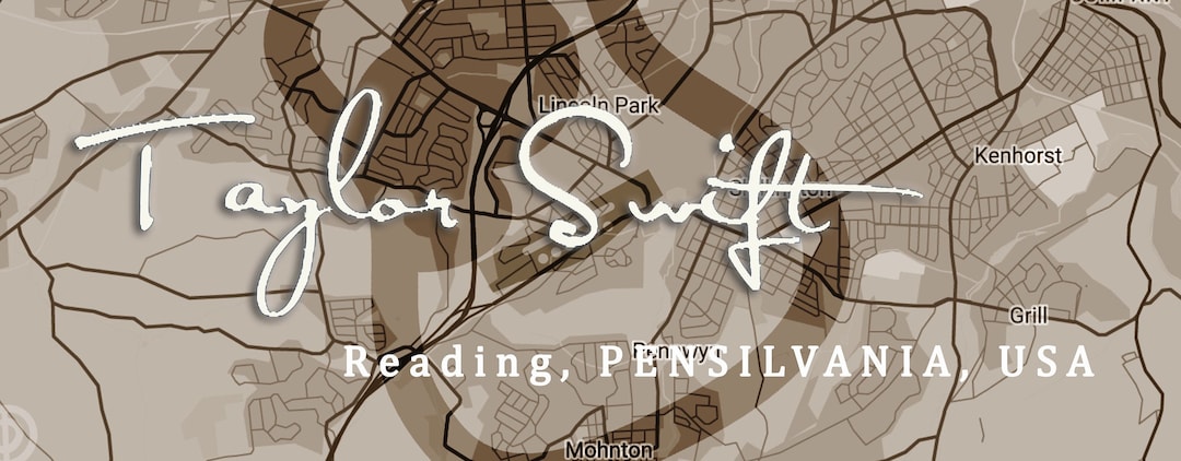 Taylor Swift Birthplace Custom Map Poster Unique Silhouette Art Print ...