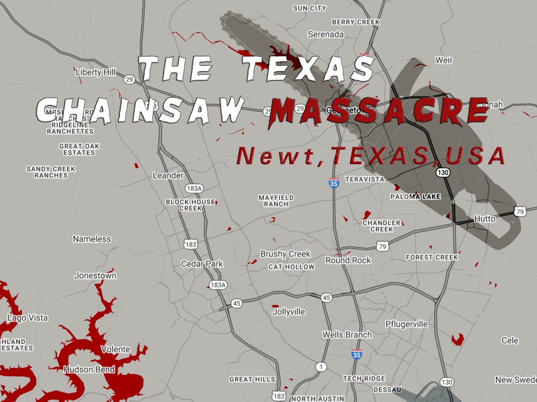 Custom Texas Chainsaw Massacre Horror Movie Map - Digital Download ...