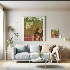 Bob Marley Birthplace Custom Map Poster | Unique Reggae Art Print ...