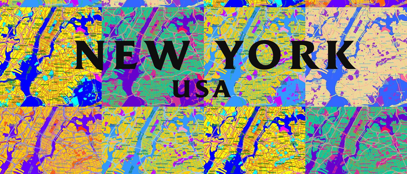 Custom Andy Warhol Inspired Map Pop Art Wall Decor, Personalized Poster ...