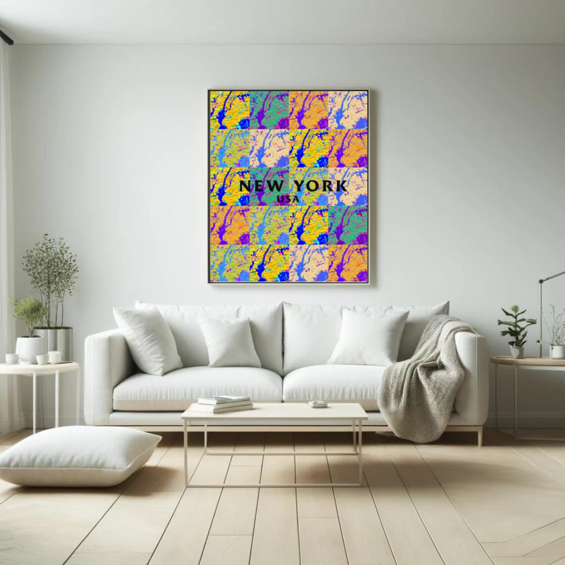Custom Andy Warhol Inspired Map Pop Art Wall Decor, Personalized Poster ...