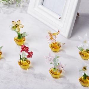 Handmade Glass Flower Pot: Miniature Stained Glass Plant - Etsy