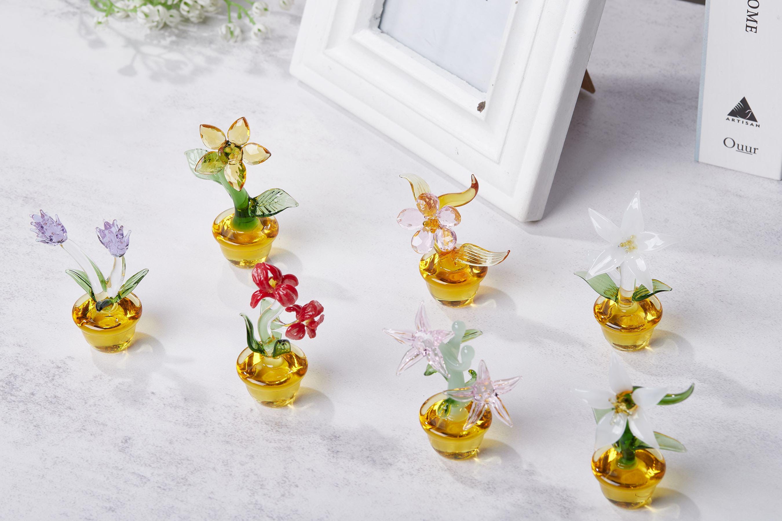 Handmade Glass Flower Pot: Miniature Stained Glass Plant - Etsy