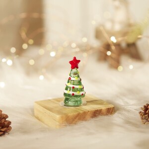Handmade Glass Christmas Tree Figurine: Collectible Miniature Ornament ...